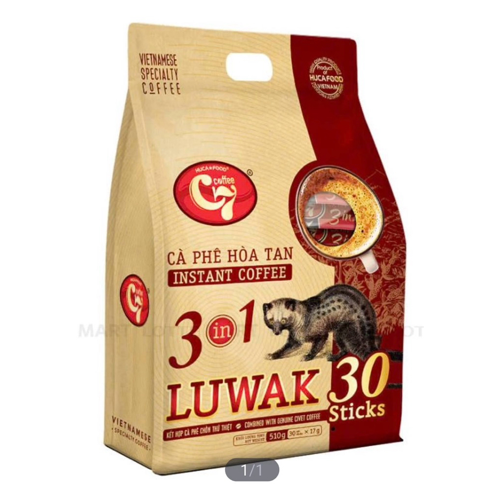 C7 Luwak Golden Weasel Instant Coffee 3 in 1 Box of 30 Packs x 17G ...