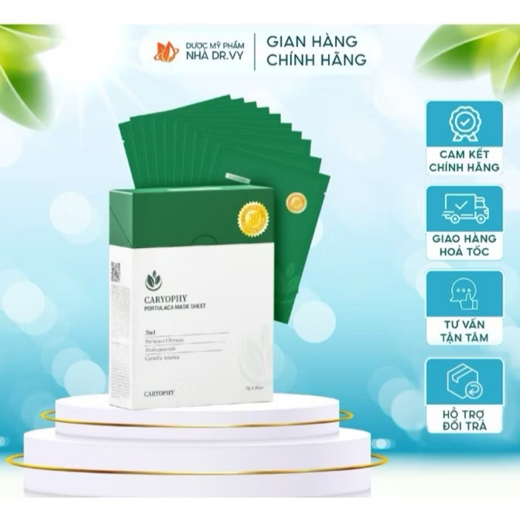 Caryophy Portulaca Mask Sheet 3in1: Mask to prevent acne, reduce dark ...