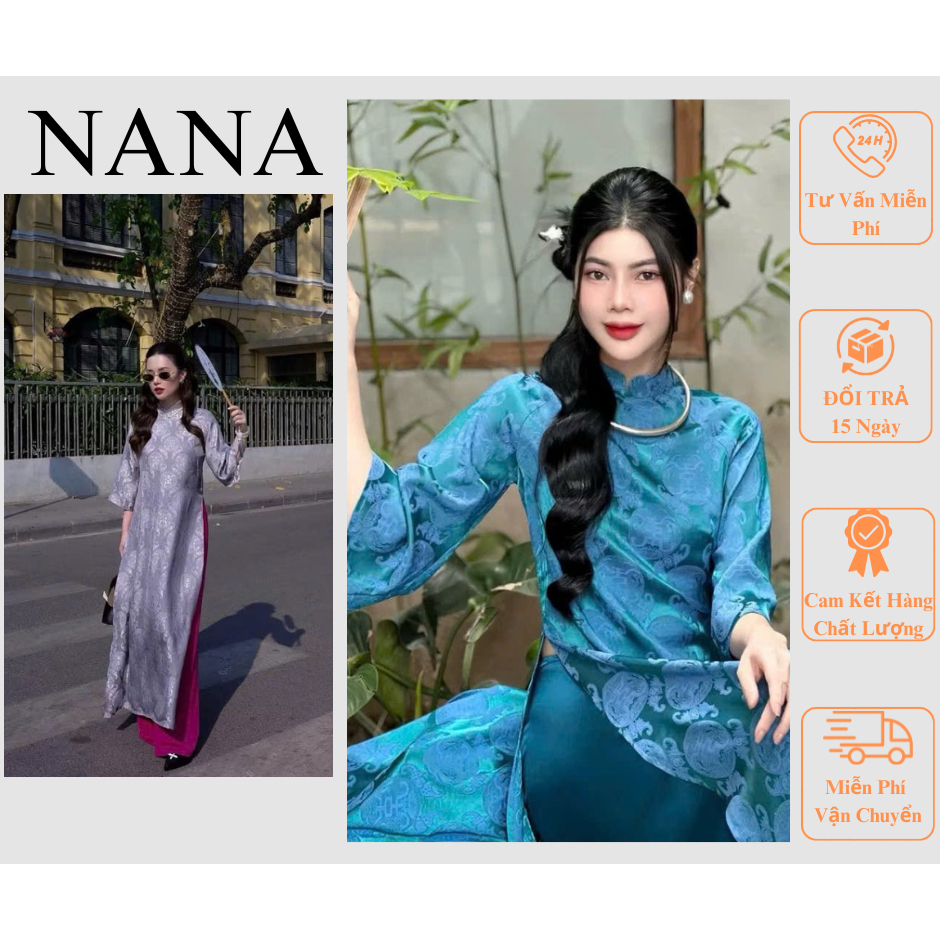 Renovated Brocade Ao Dai with Tho Bat Pattern Ready-Made, Hot Brocade ...