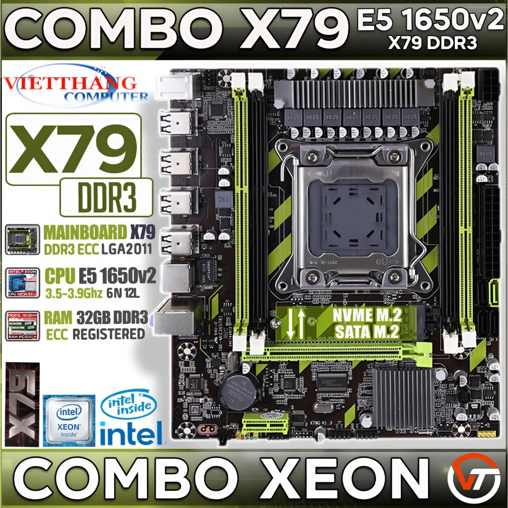 Combo Mainboard X79 + CPU E5 1650v2 High Speed 3.5G hz - 3.9 Ghz Gaming ...