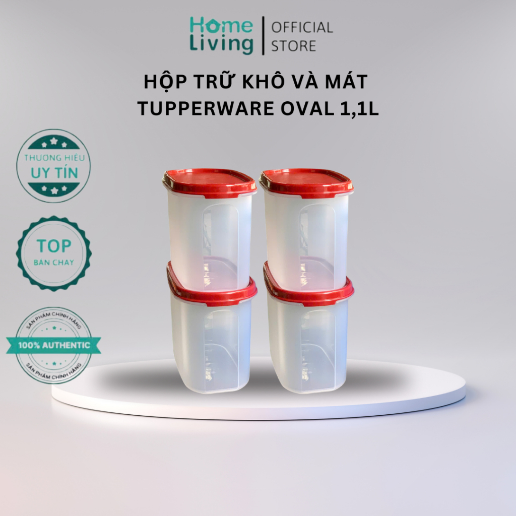 Dry Storage Box & Cool TUPPERWARE Oval 1.1L Random Color (Single Box ...