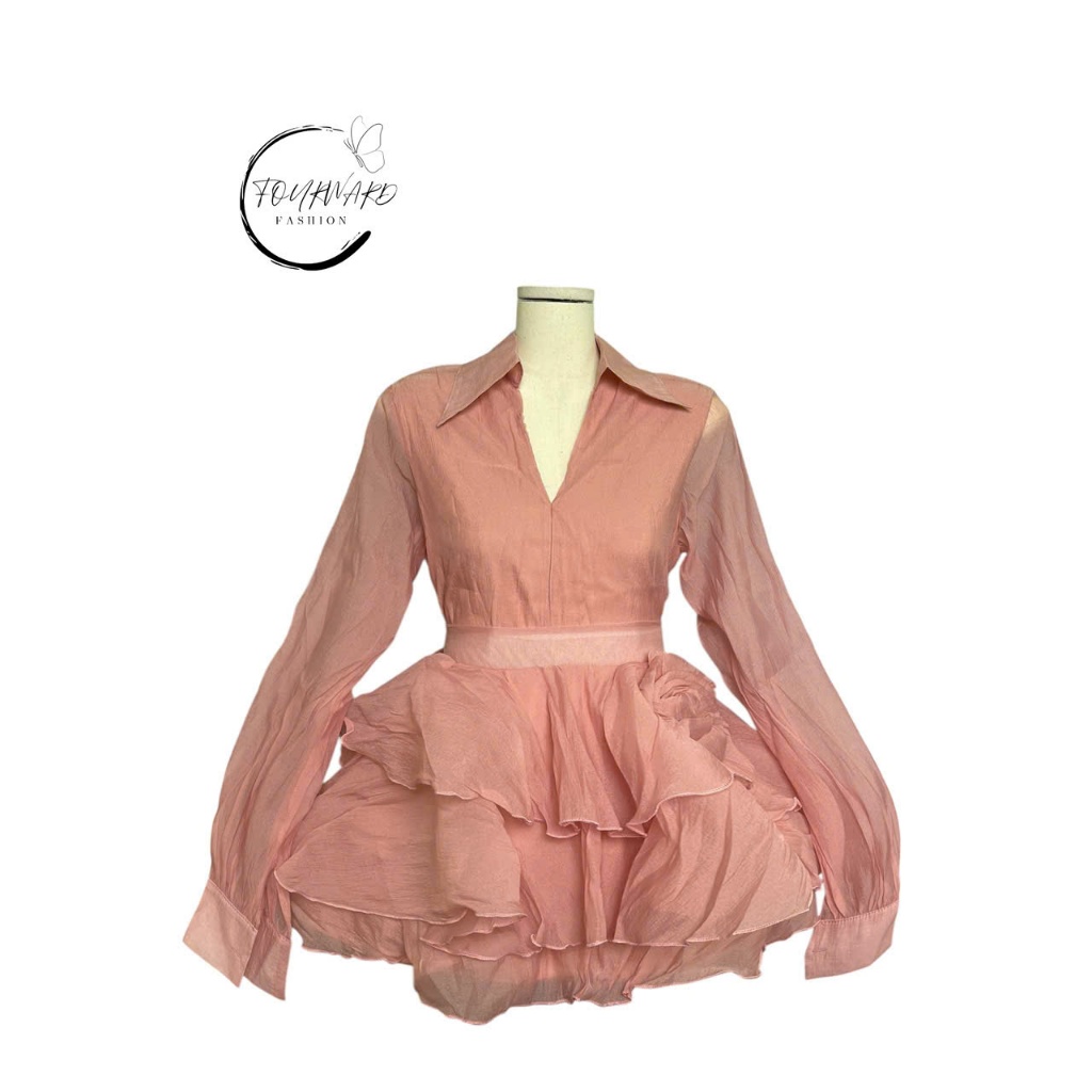 Pink Tieu Thu Rose Off-the-Level Dress Set | Shopee Singapore