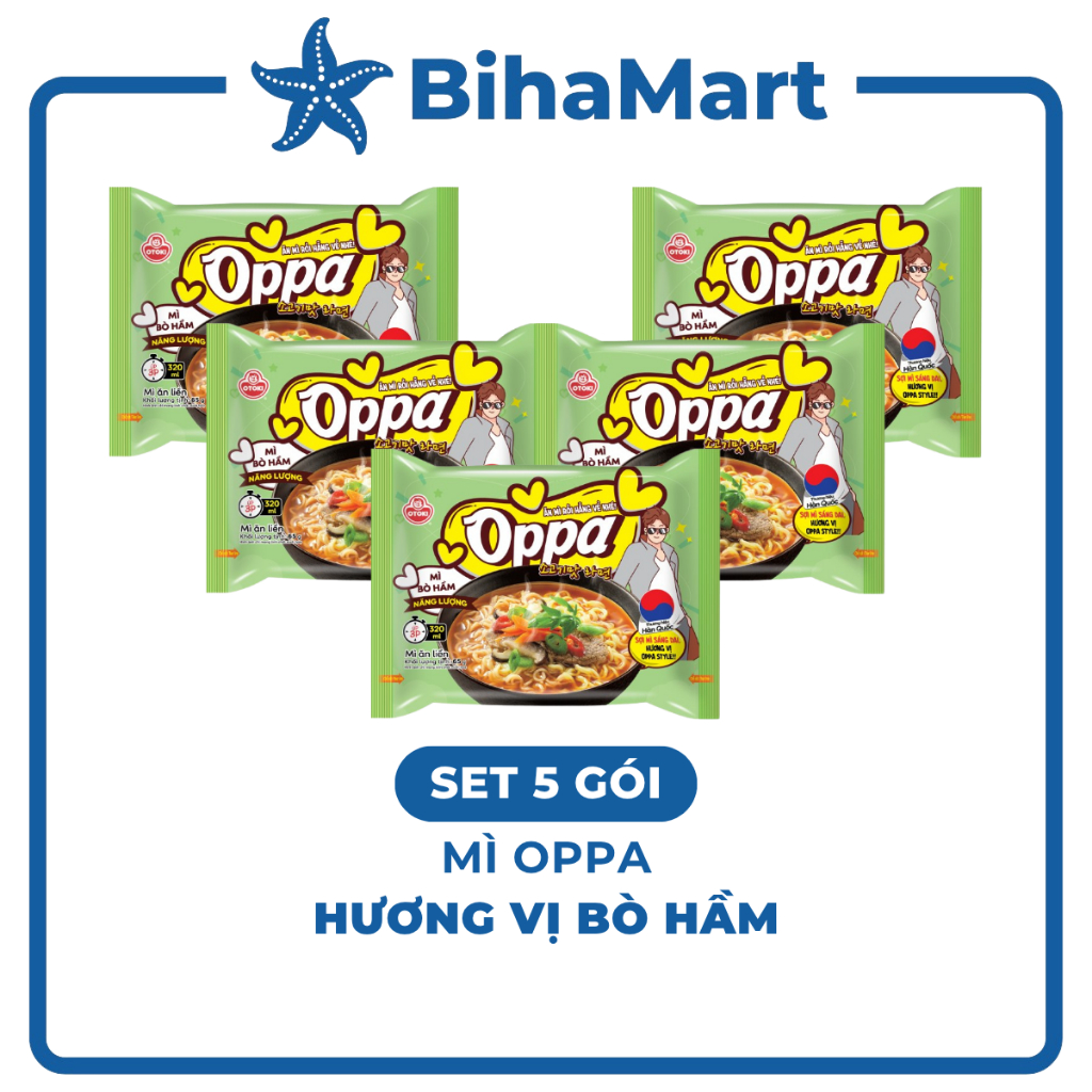[SET OF 5 PACK]-OTOKI- Oppa Noodles with Beef Stew flavor, Oppa Stewed ...