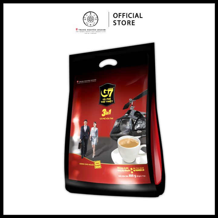 Trung Nguyen Legend - G7 3in1 instant milk coffee - Bag of 50 sachets x 16gr (square package ...