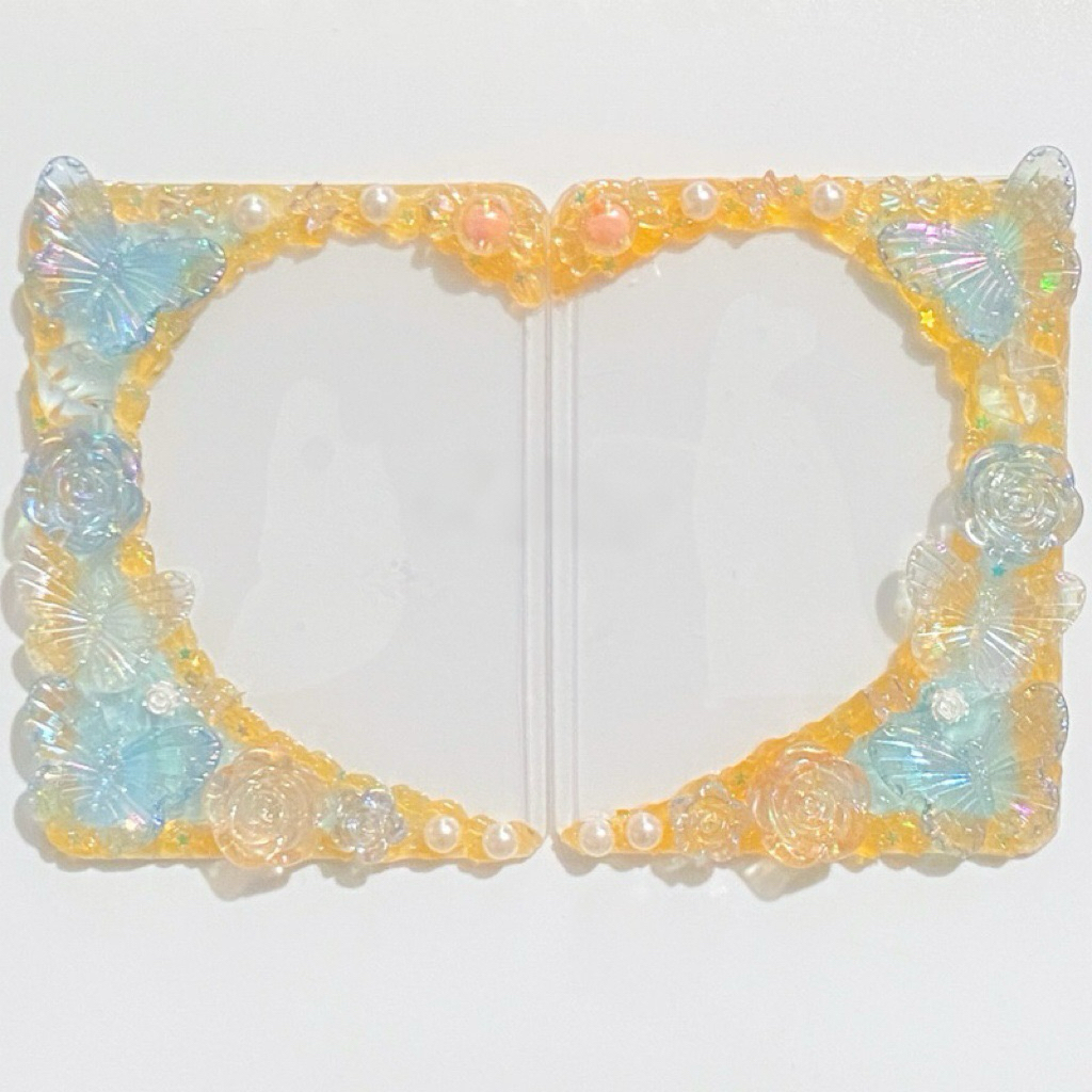 Toploader decor top double heart blue-orange tone (can change color ...