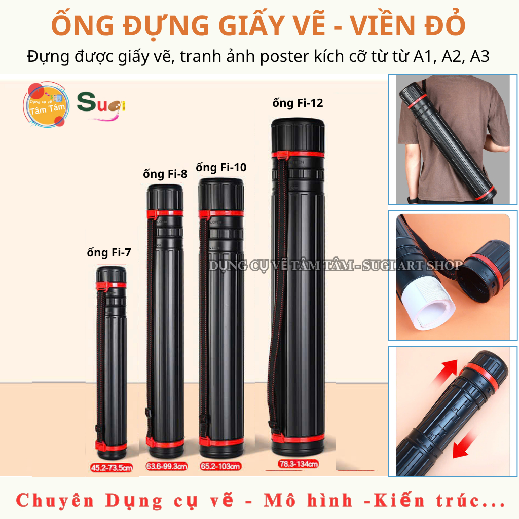 [ Tam Tam ] A3, A2, A1, A0 Paper Holder, Red Border Plastic Tube for ...