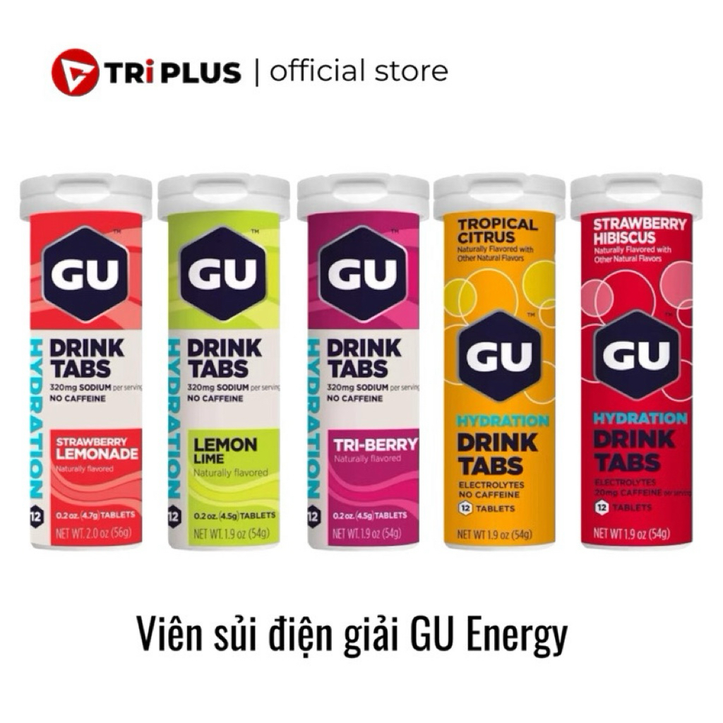 GU ENERGY HYDRATION DRINK TABS Effervescent Tablets - Tube of 12 ...