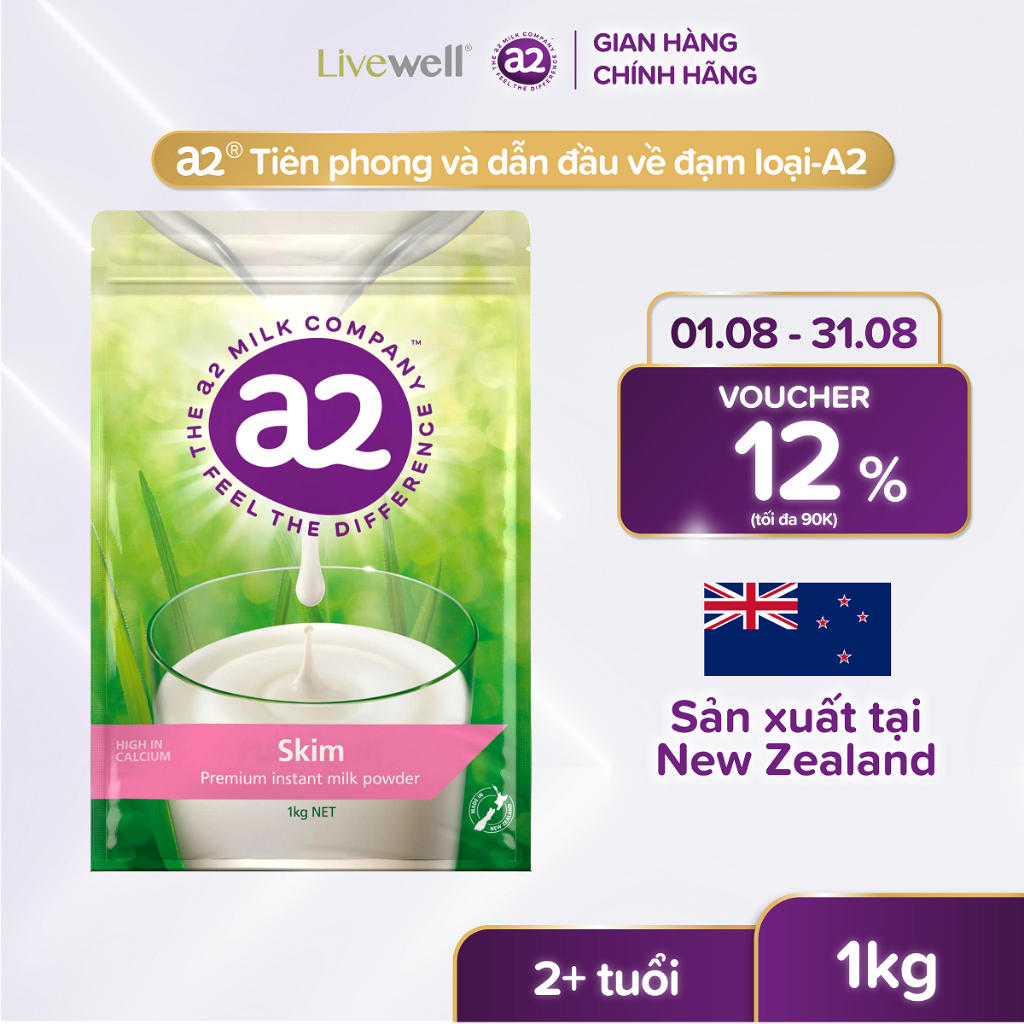 Australian A2 Milk Skimmed Milk Powder 1kg Bag - Easy to Digest A2 ...