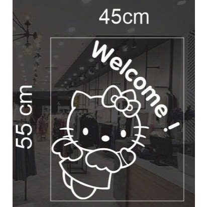 Welcome glass decal - Door opening hours made to order - clear UV decal ...