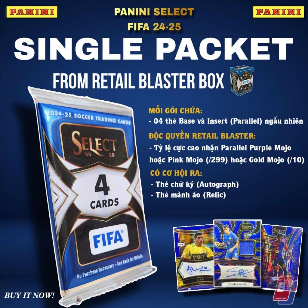 Retail Blaster Box Retail Card Pack - Panini Select FIFA 2025 - Genuine ...