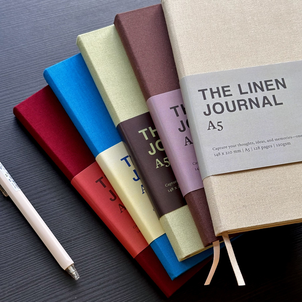 Linen Journal A5 premium notebook 120gsm 128 pages, plain cover ...