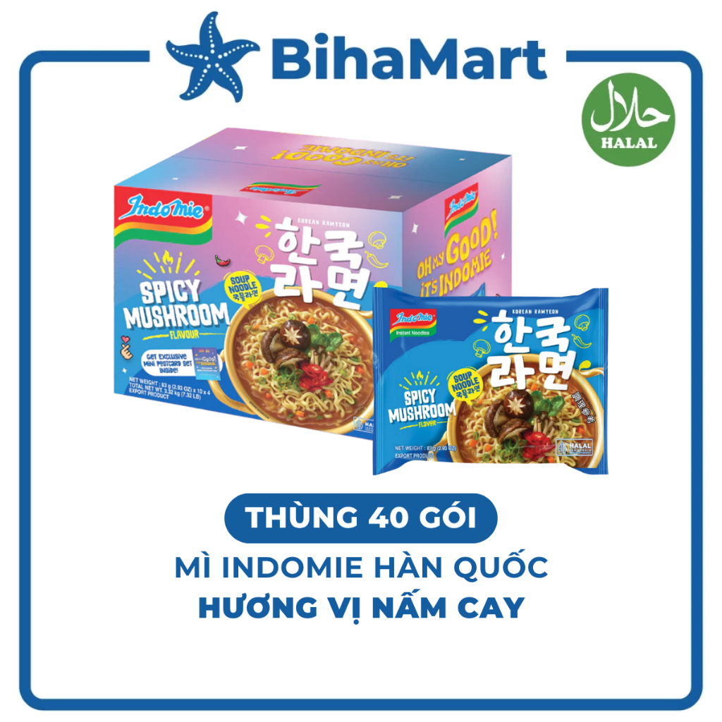 [BOX OF 40 PACKAGES]- INDOFOOD - Korean Indomie Noodles with Spicy ...