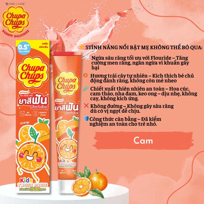 Chupa Chups Children's Toothpaste 40gr Thailand Sugar-Free Swallow ...