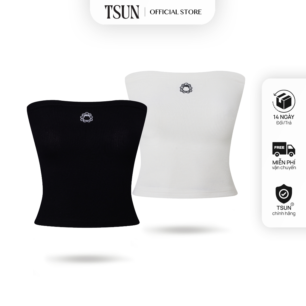 TSUN - Basic Long Strapless Tube Top - Slim Fit Top Without Hem ...