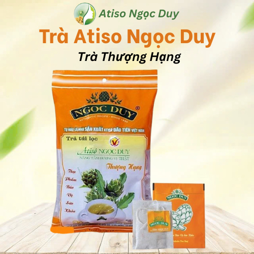 Ngoc Duy artichoke tea, tea bags, orange packets, green packets, red ...
