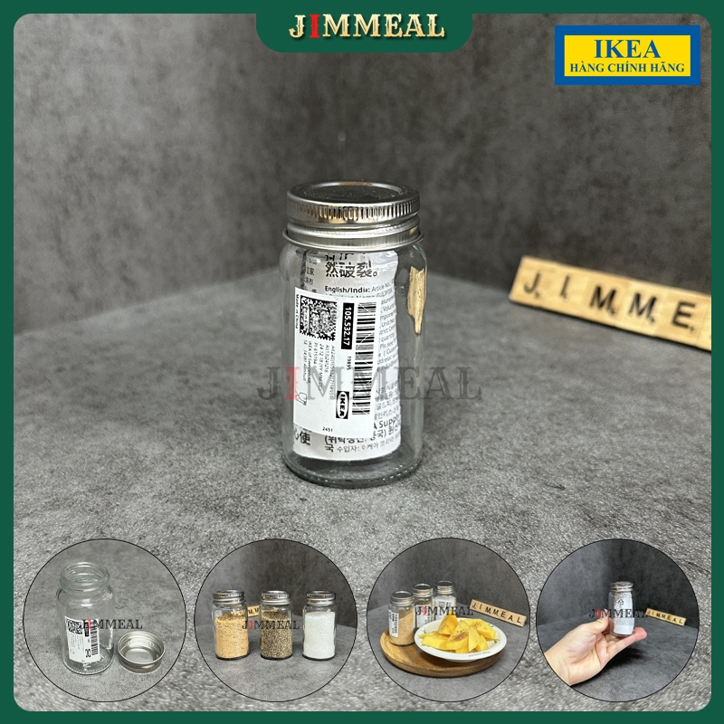 [Genuine] [IKEA] IKEA GULDFISK Glass Spice Jar, Stainless Steel Lid ...
