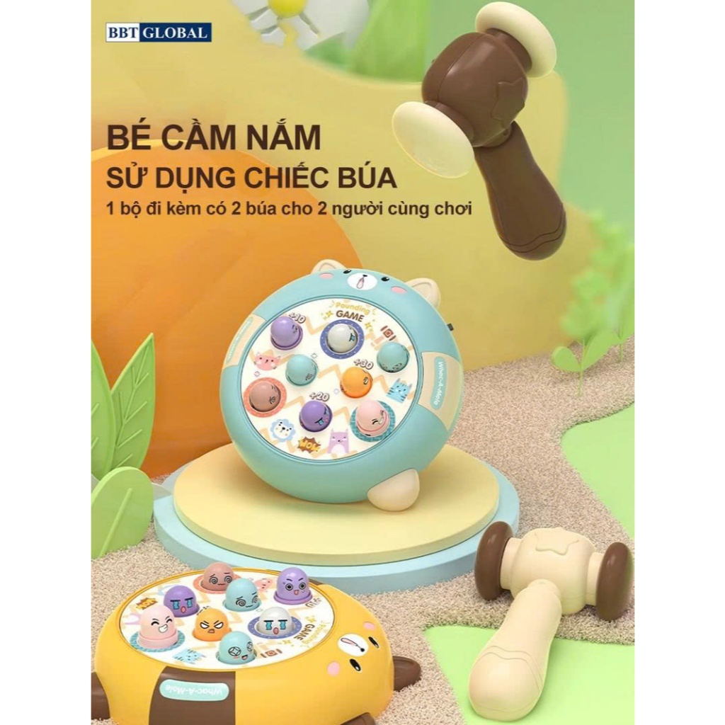 360 degree rotating mouse swatter toy for children, 2 hammers with ...