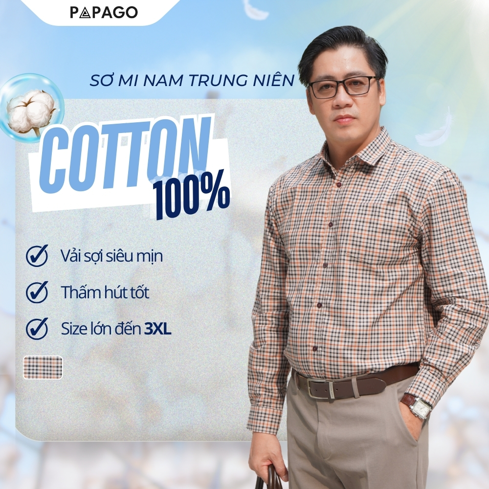 [NEW] PAPAGO Middle-Aged Men's Shirt Striped Long Sleeve Horizontal ...