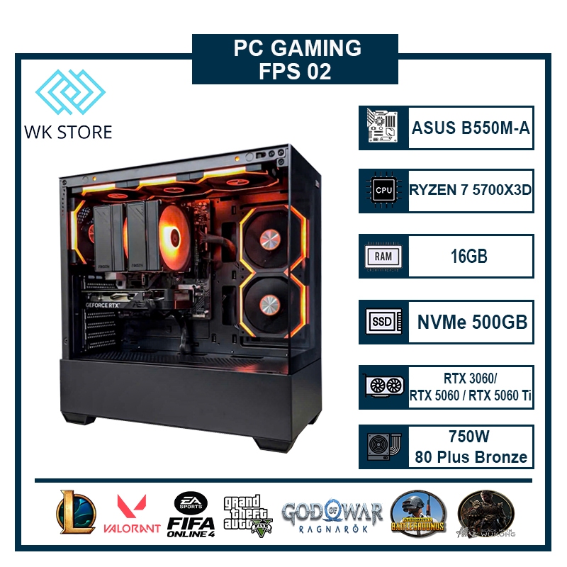 PC Gaming FPS 02 | Ryzen 7 5700X3D, 16GB Ram, VGA RTX 3060 / 5060 ...