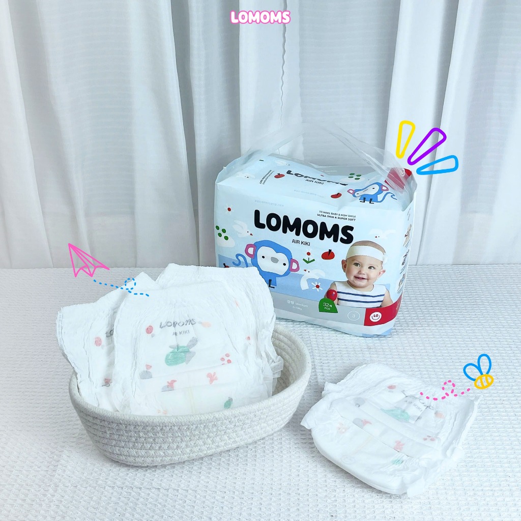 [3 individual pieces] Korean domestic Lomoms diapers are soft, thin ...