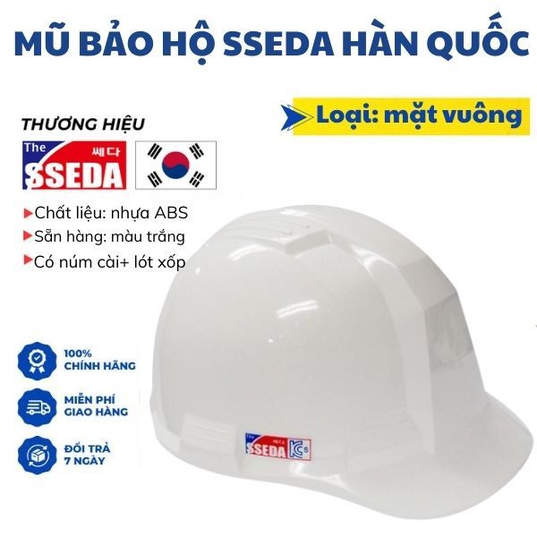 Sseda Korean engineer safety helmet with square face and knob - Heavy ...
