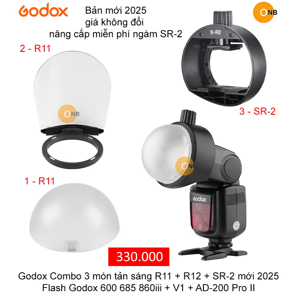 Light Diffuser Combo 3 Godox AK-R11 + R12Piece + SR-2 Mount with Godox ...