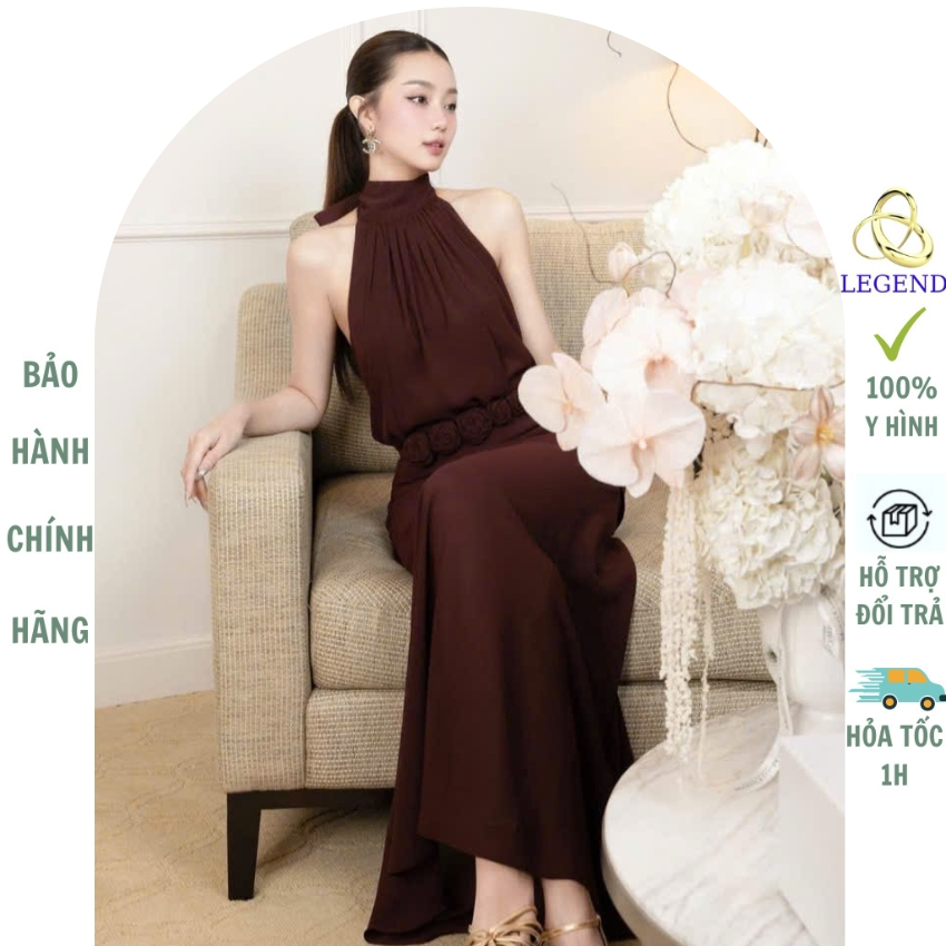 Elegant and stylish LEGEND maxi dress with halter neck and long skirt ...
