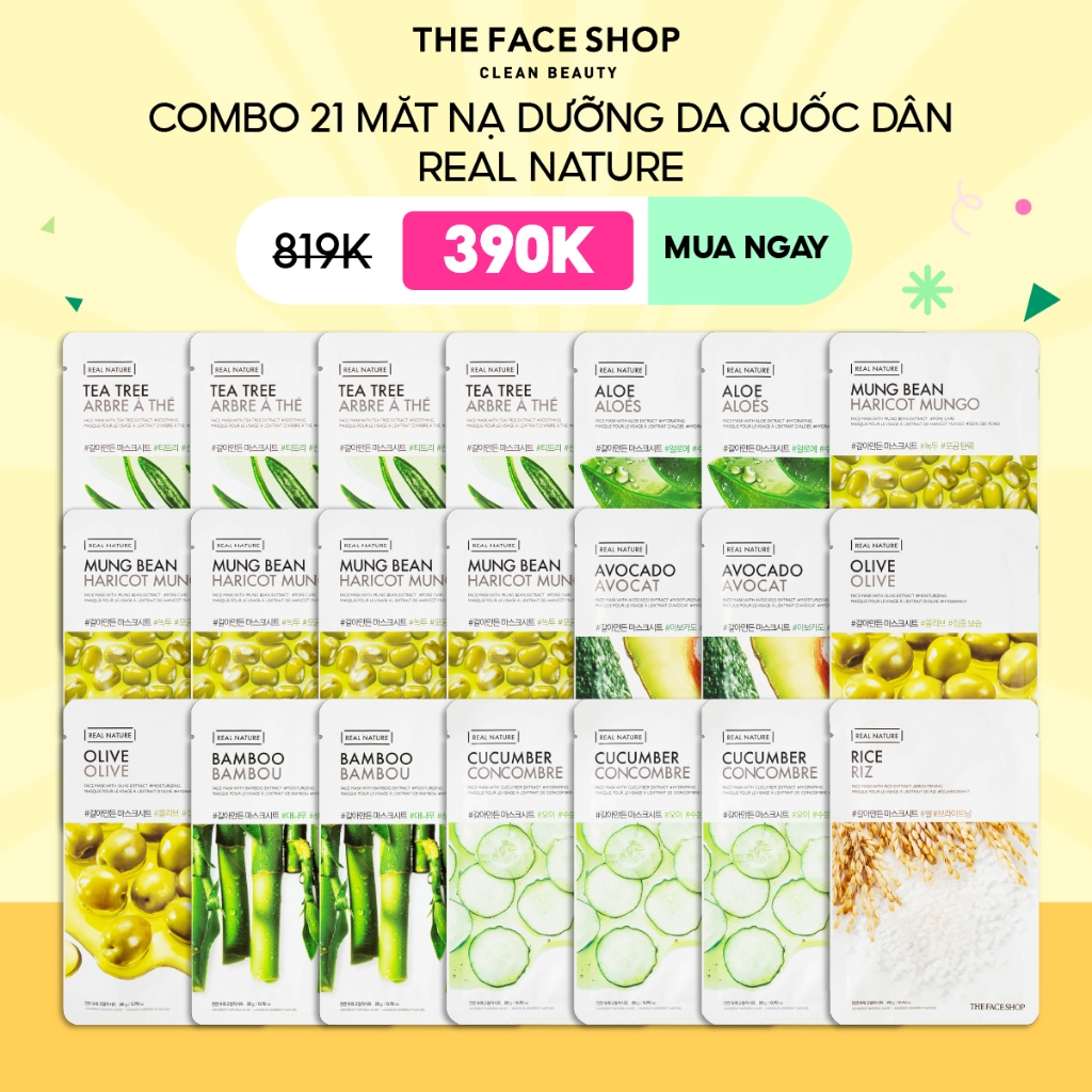 [LIVE] Combo of 21 THE FACE SHOP Paper Masks to Replenish Water for ...