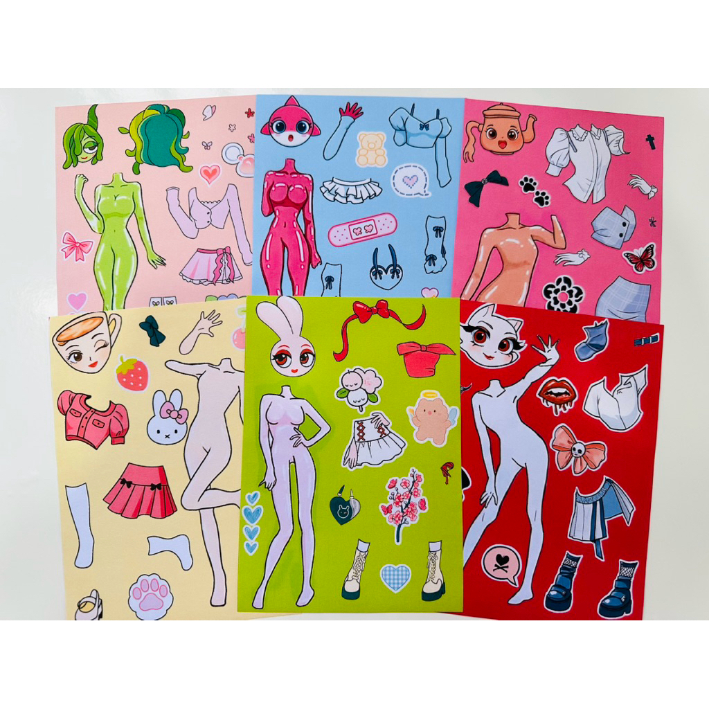 Set of 6 in 1 stickers to coordinate gen Z style costumes (creative and ...