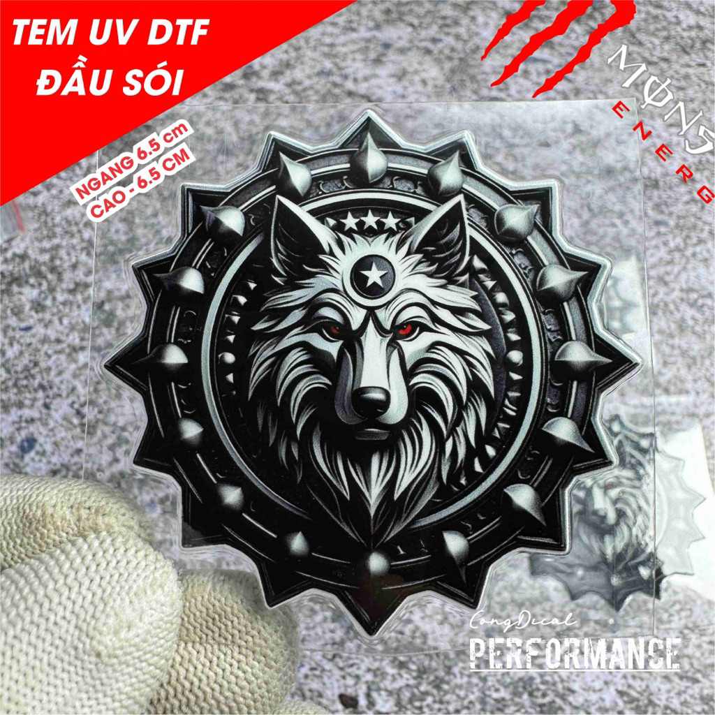 Wolf head logo sticker made of UV TDF material | Shopee Singapore