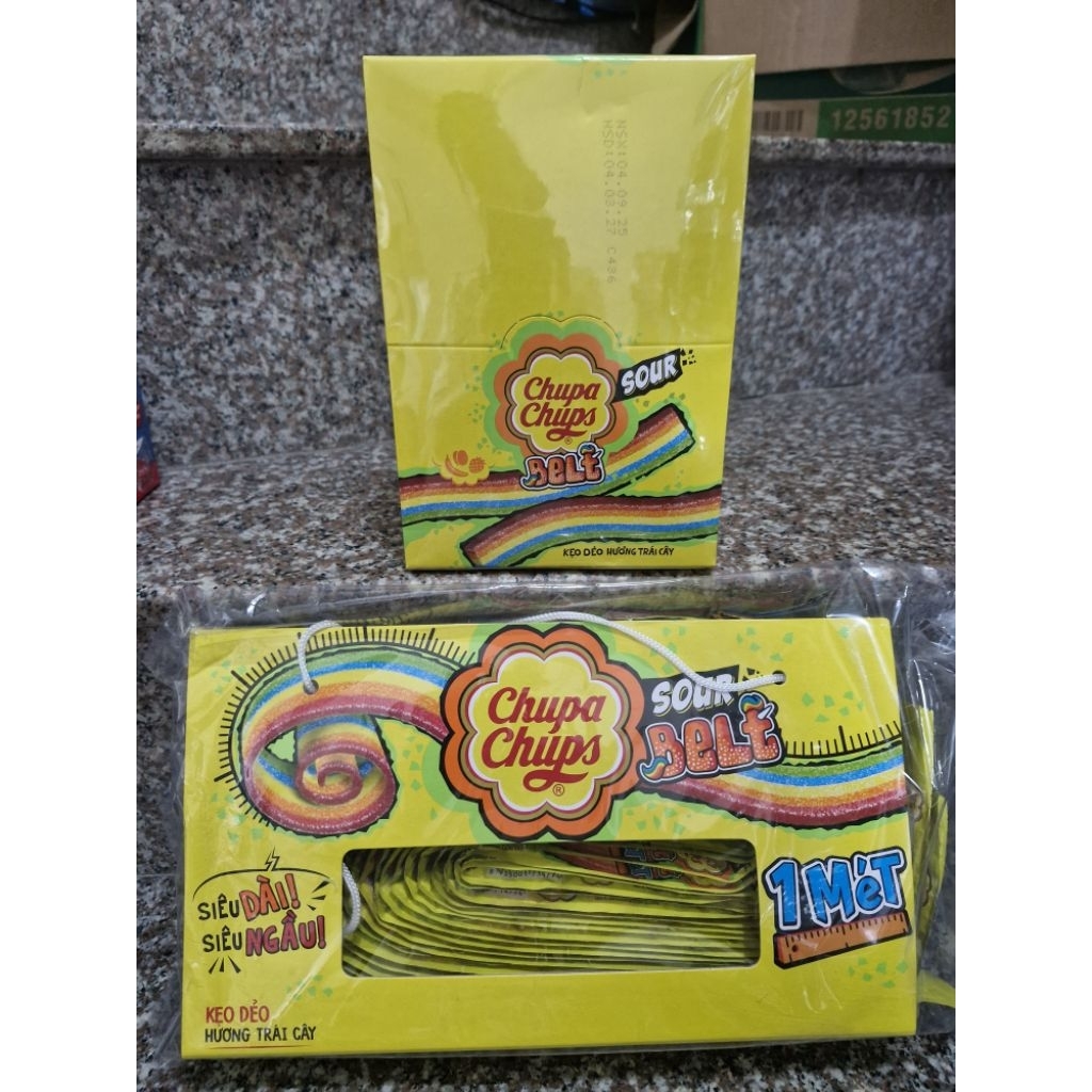 CHUPA CHUPS FRUIT FLAVOR Gummy Candy BOX 420g (60 bars x 7g)/ 1 meter bag 540g (12 bars x 45g ...