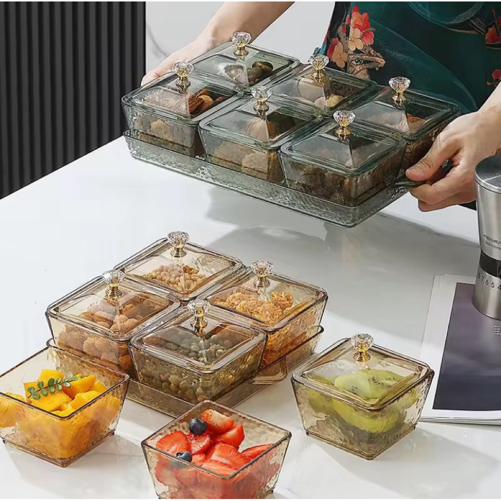 6-compartment jam tray made of transparent mica plastic, luxury plastic ...