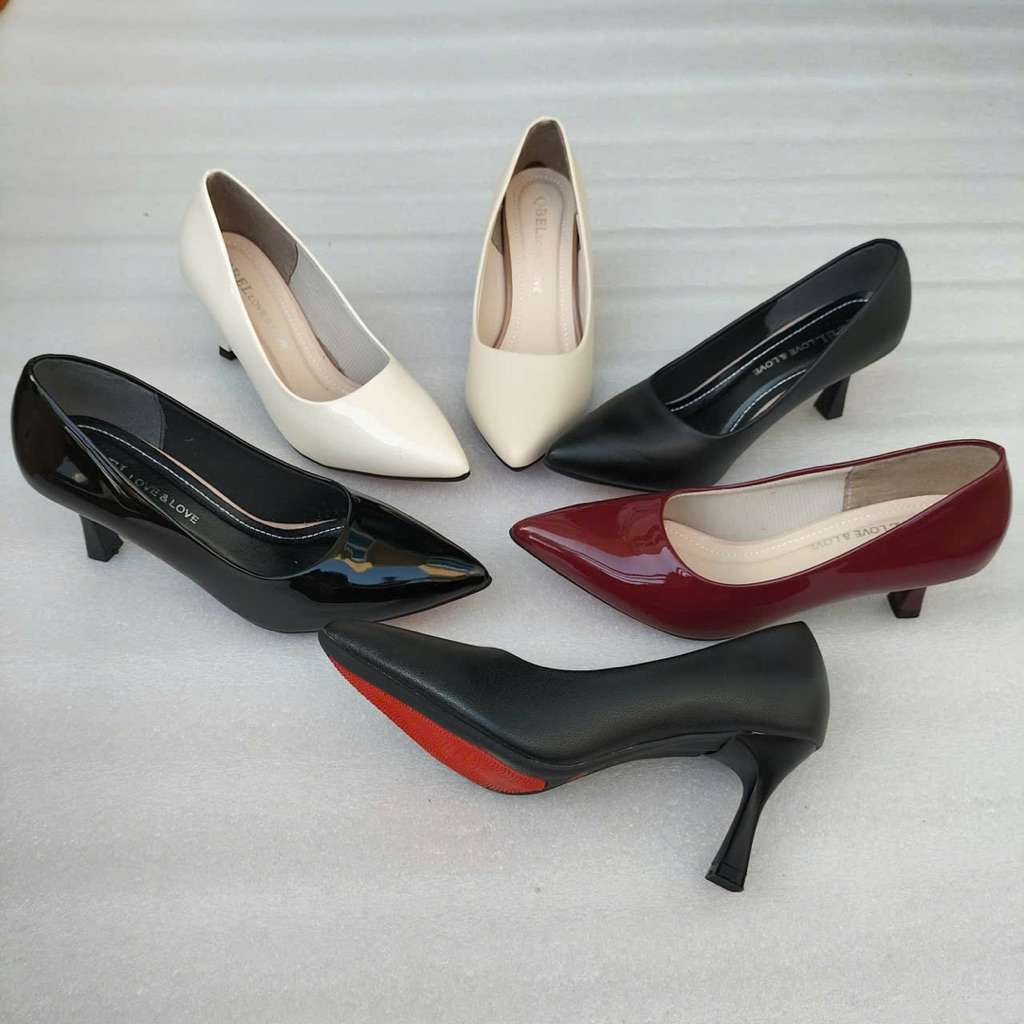(small heel) 7f pointed toe, all sizes from 34-42 5 colors: glossy ...