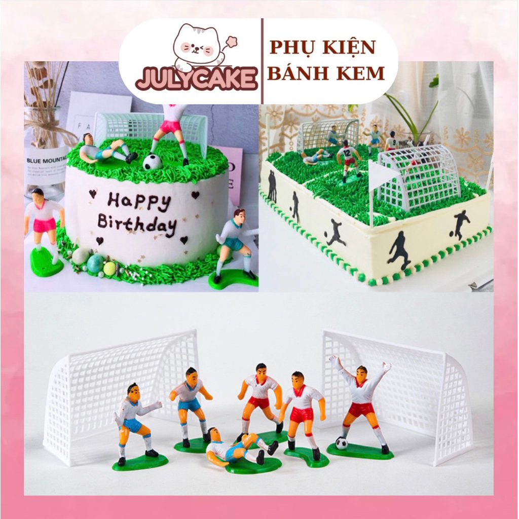 Football Player Model Set and Goal for decorating cakes and soccer ...