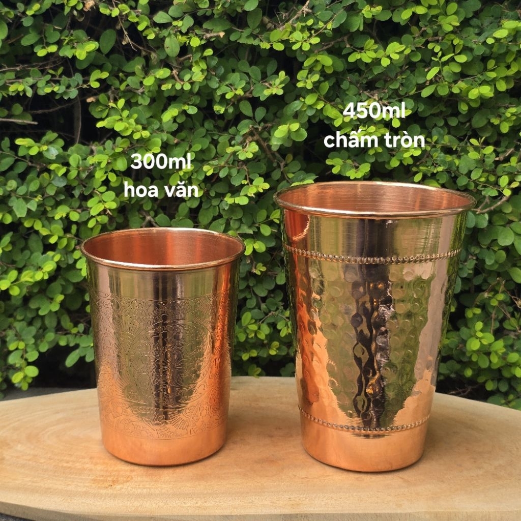 Pure red copper drinking cup > 99% Ayurveda 300ml - 450ml made in India ...