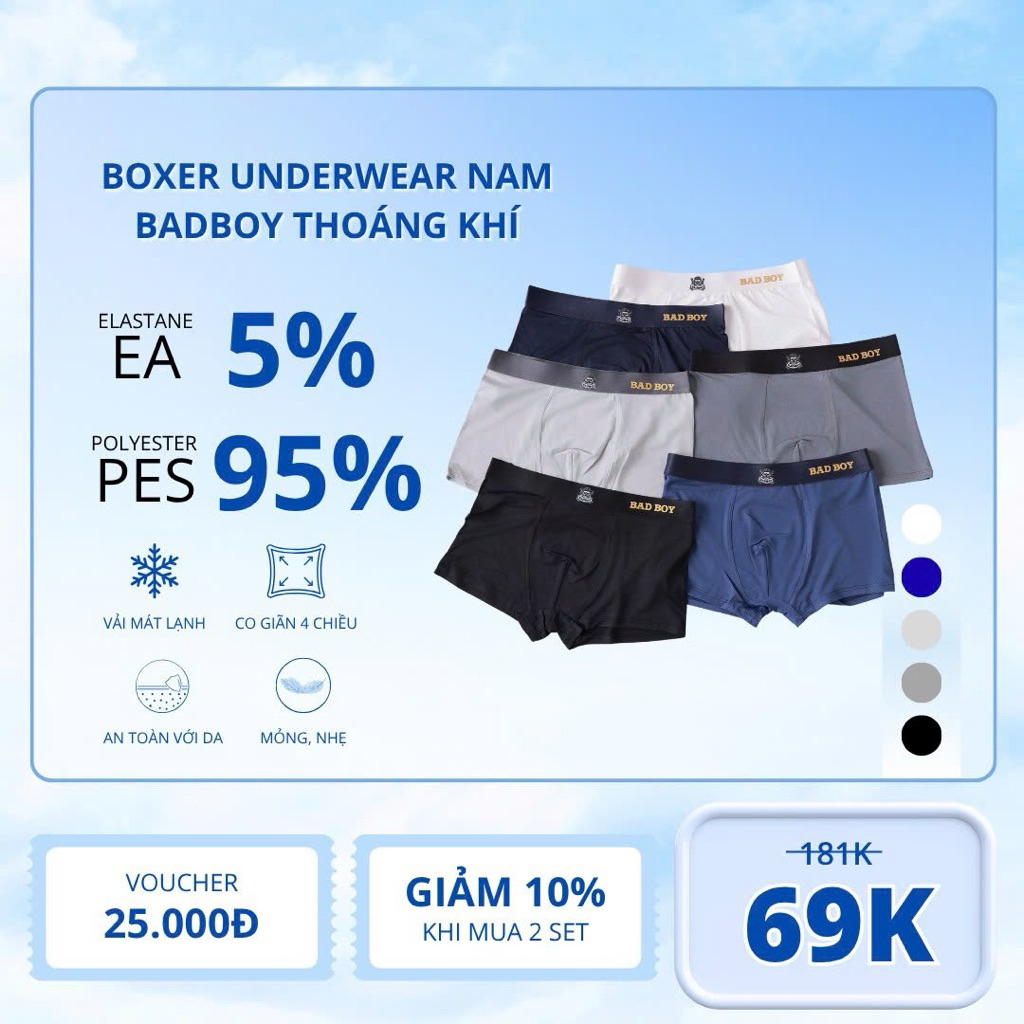 High quality BAD BOY men's boxer underwear, cool and stretchy material ...