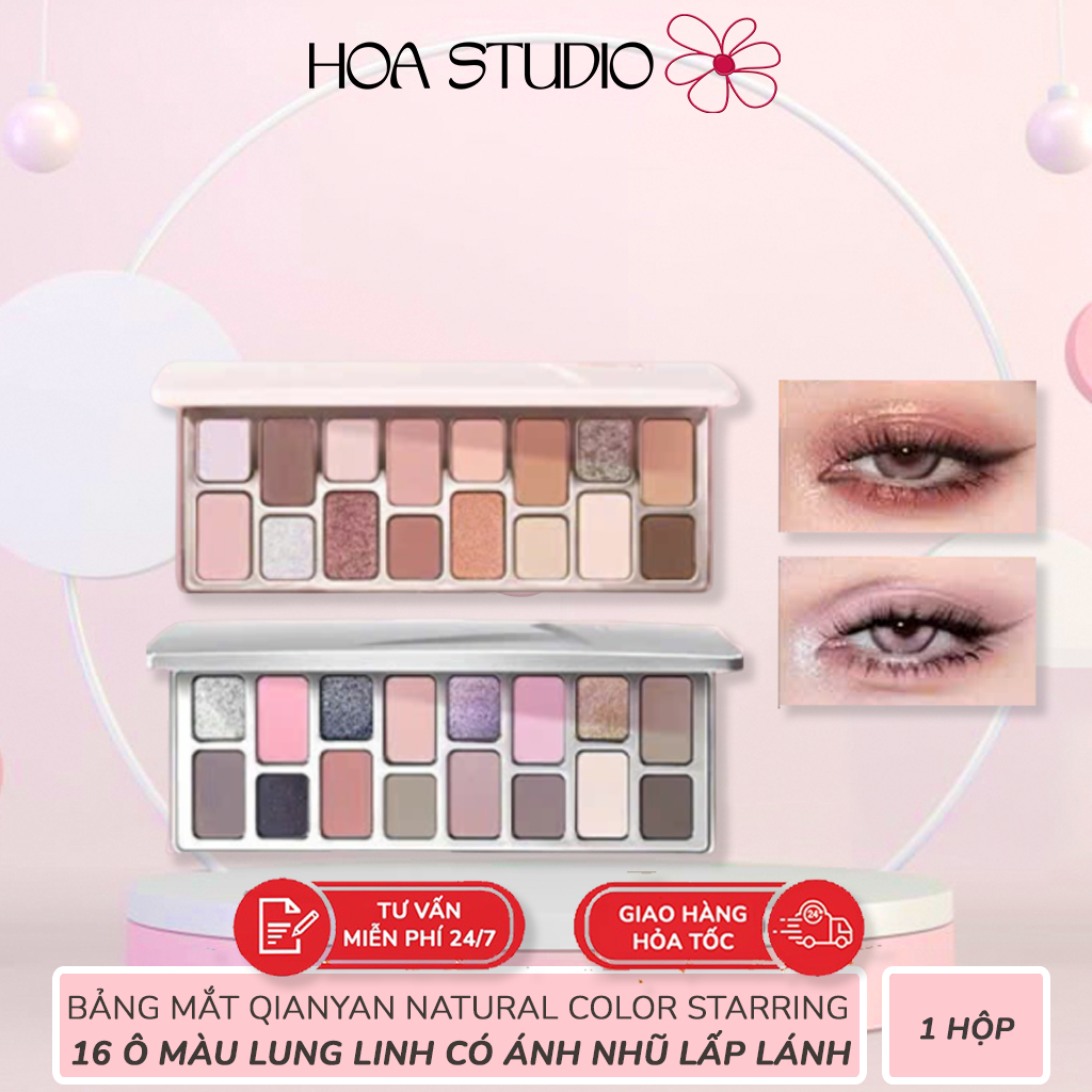Qianyan Cheeryep Natural Color Starring Eye Palette 16 shimmering ...