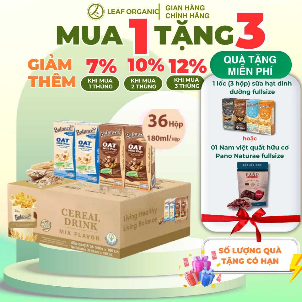 Full carton of 4Care Balance Oat and Almond Milk 180ml (36 boxes ...