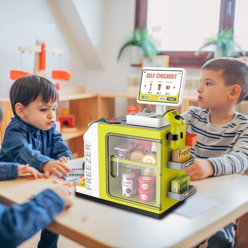 Checkout Counter Toy with Coffee Vending Machine with Card Scanner and ...