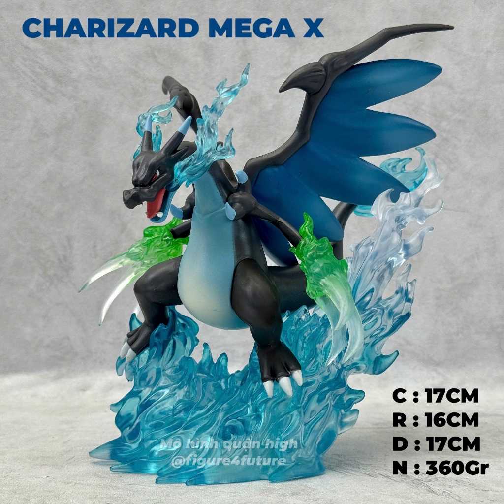 POKÉMON Pokemon CHARIZARD MEGA X model 17cm tall - Charizard Mega X ...