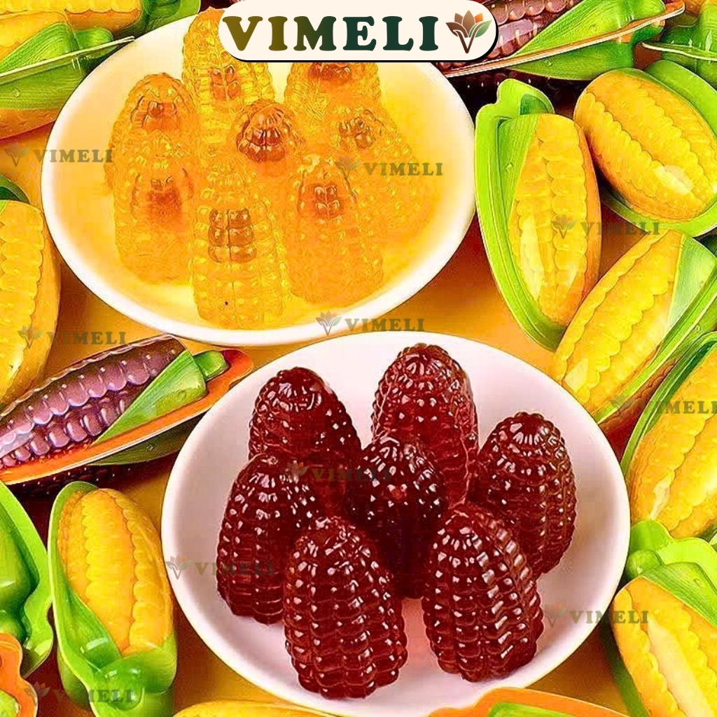 DELICIOUS 3D Gummy Corn Candy - Transparent Gummy Corn Candy with ...