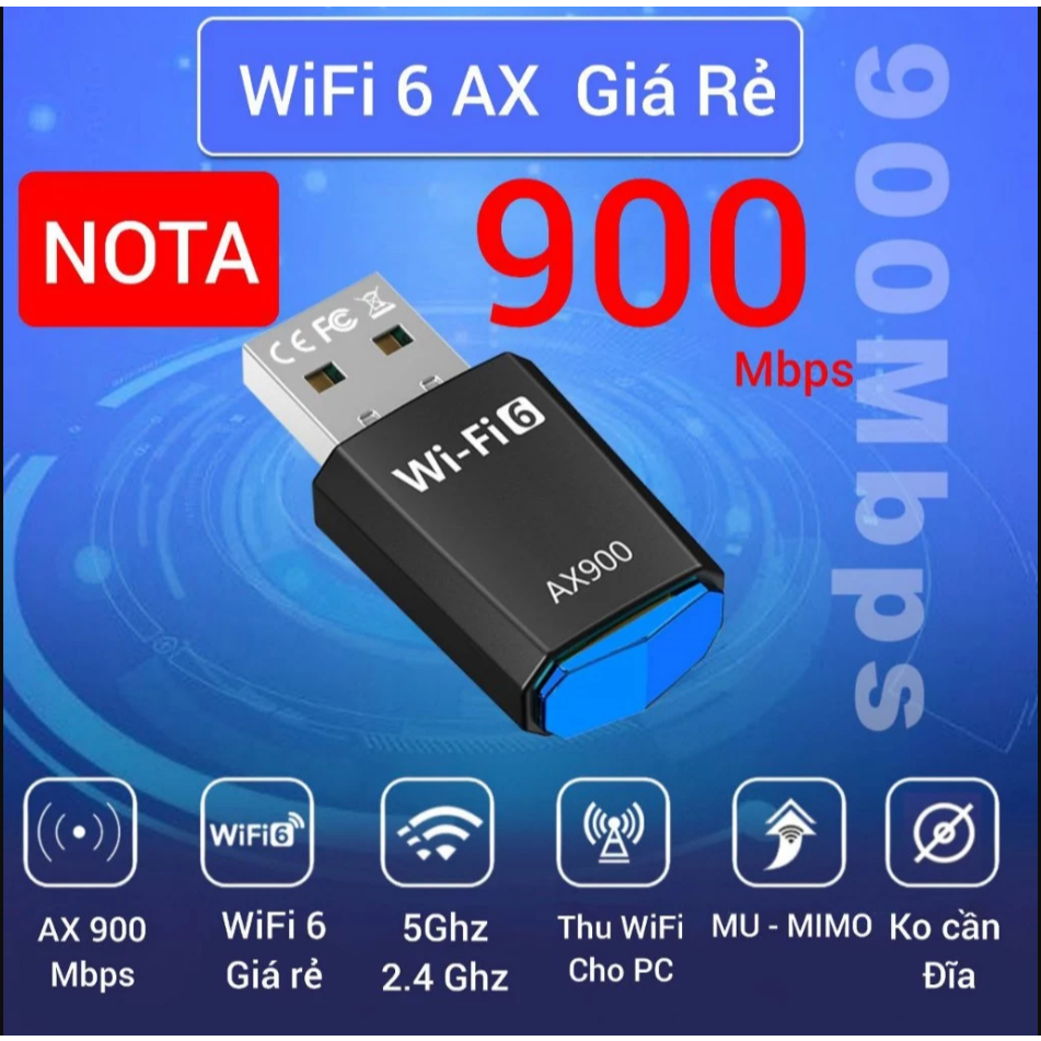 5G High Speed 900 Mbps WiFi 6 Receiver with USB WIFI Bluetooth 600Mbps ...