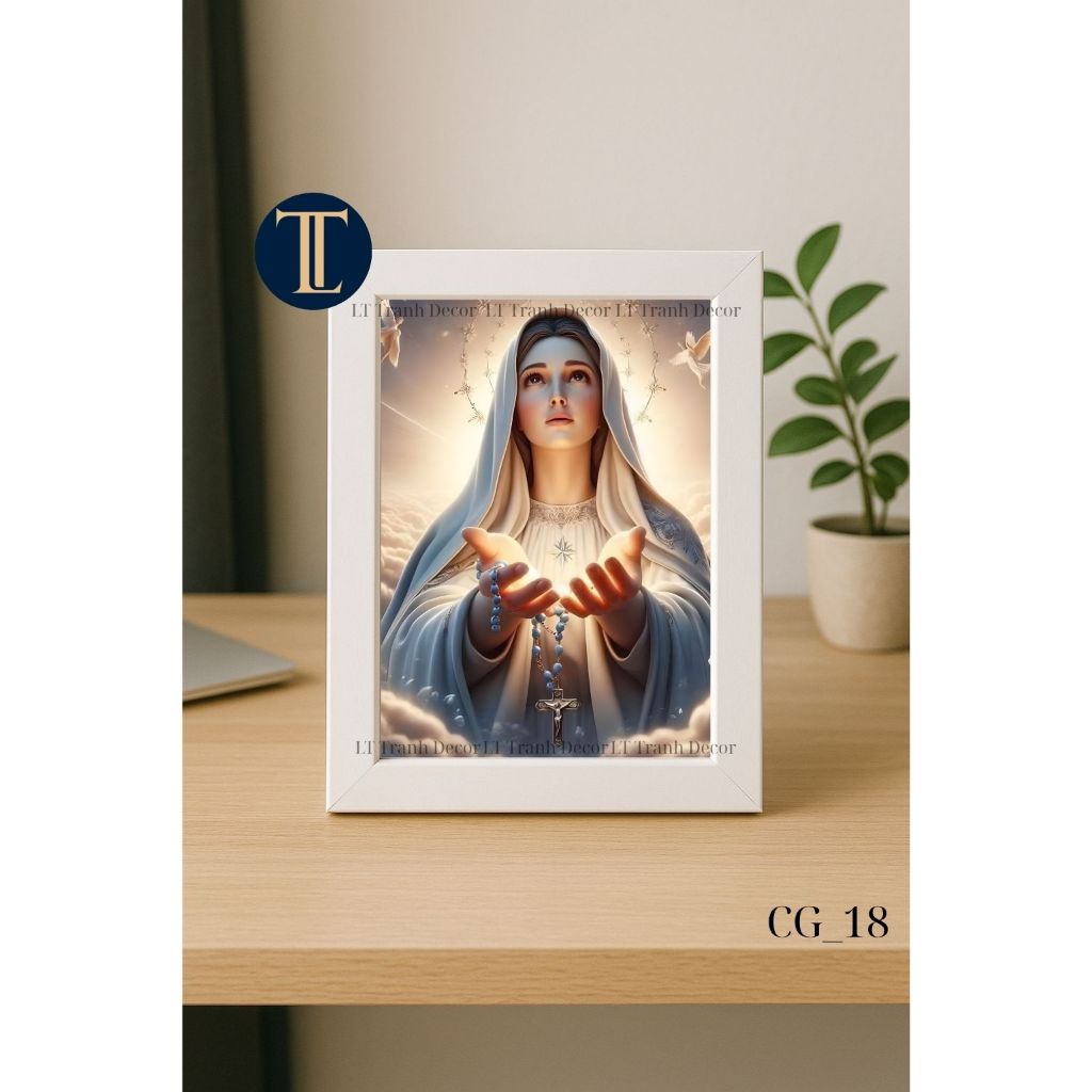 Catholic Wooden Painting of the Virgin Mary - mica mirror painting for ...