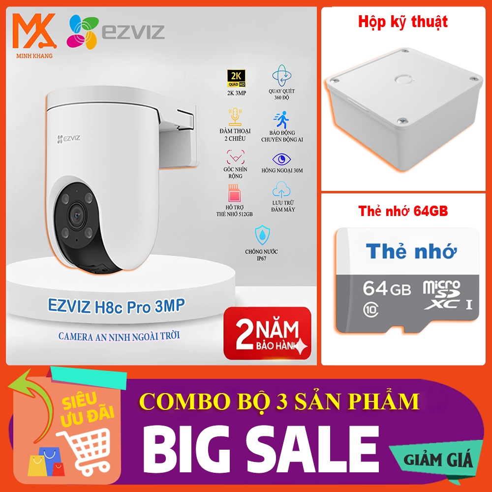 [GENUINE] Super Convenient Combo EZVIZ H8c Pro 3MP - Outdoor Camera ...