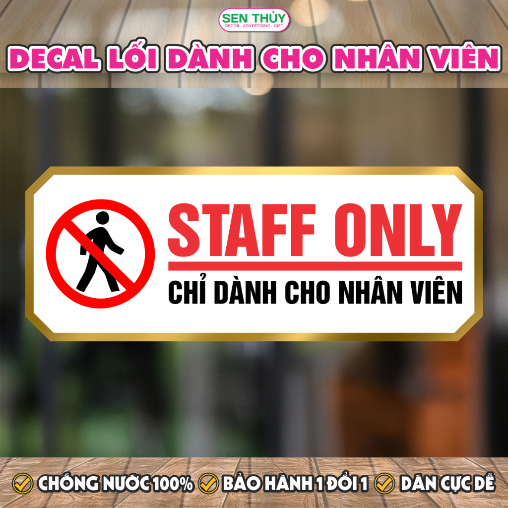 Staff Only Employee Aisle Decal - Sign Prohibited This Way, Waterproof ...