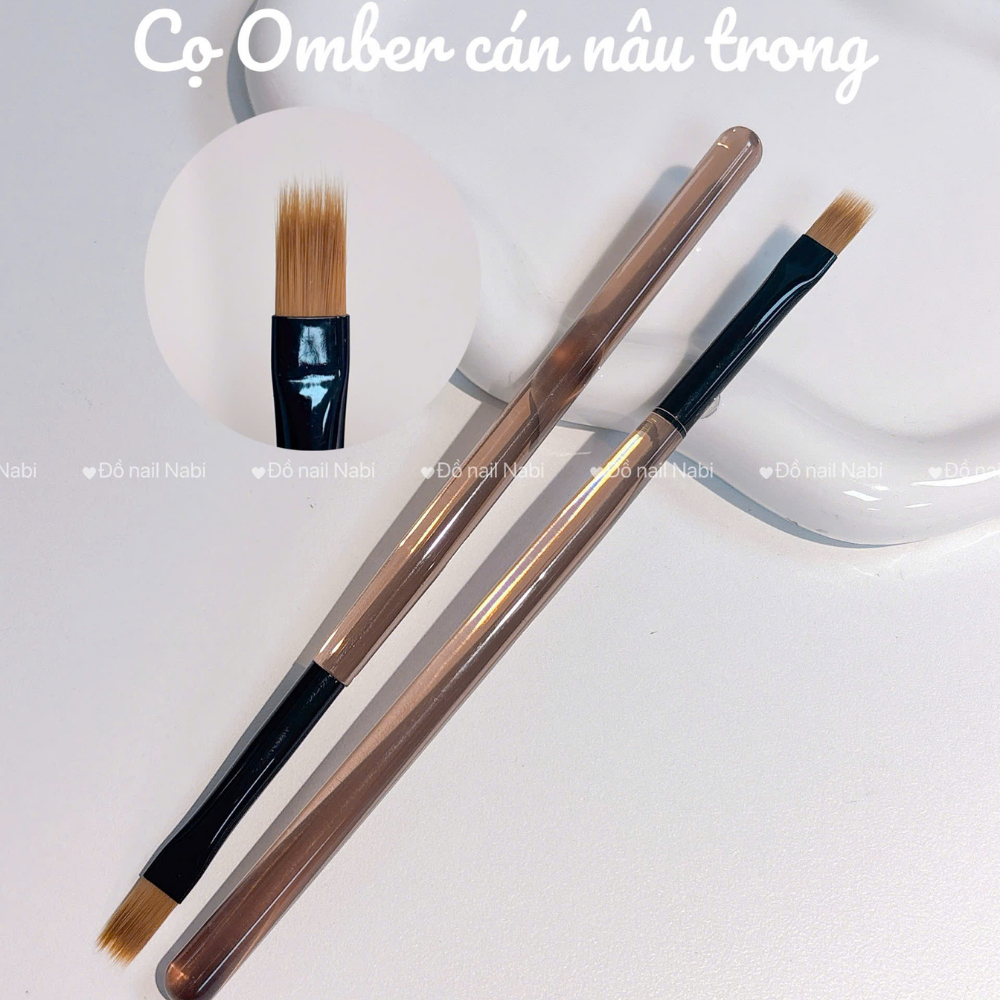 Omber brush with clear brown handle, ombre nail scissors brush | Shopee ...