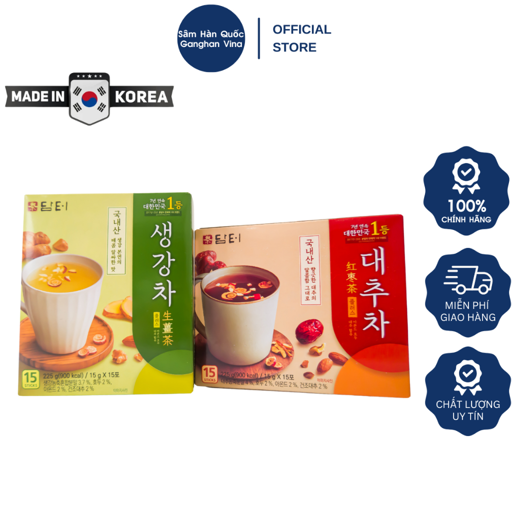 Korean Damtuh Instant Ginger - Red Apple Tea (15 packs x 15gr) | Shopee ...