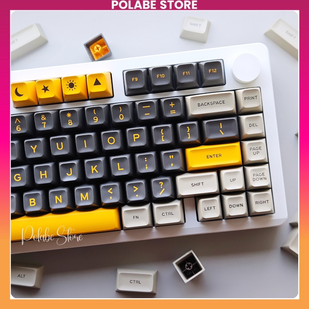 Keycap SA Yellow Screen sa Profile mechanical keyboard Polabe Gold ...