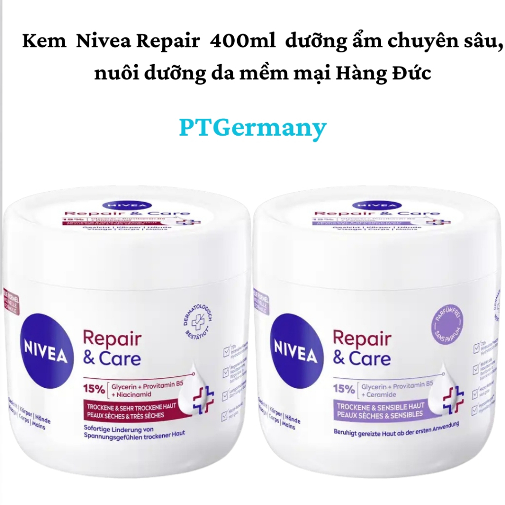 Nivea Repair cream 400ml deeply moisturizes, nourishes soft skin, new ...