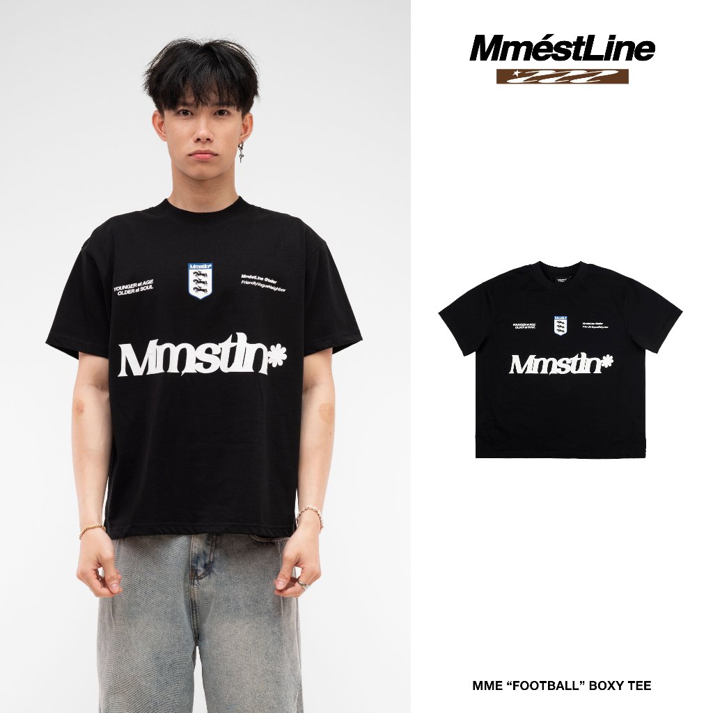 MMESTLINE "FOOTBALL" T-shirt in Boxy form, Premium Cotton, embossed and ...